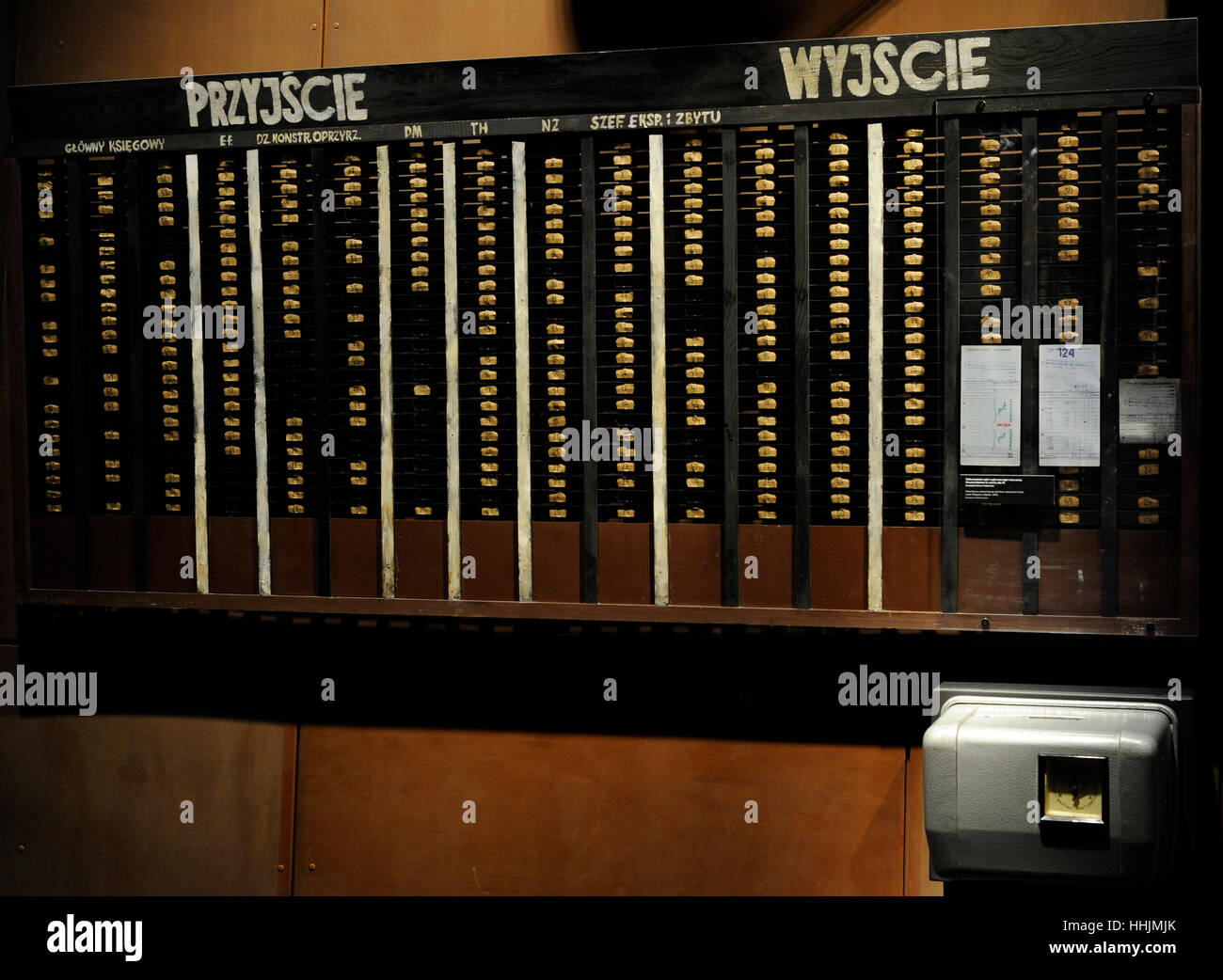 Teilnahme Control Board und Zeitkarte Punch Uhr, Lenin-Werft, Danzig ...