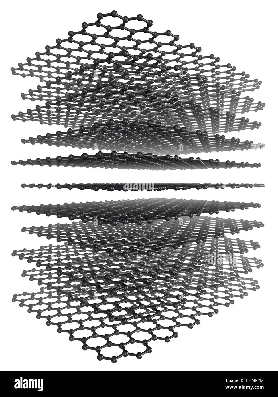 Graphit, Carbon, isoliert, Graphit, Kohlenstoff, sechseckige, Render ...