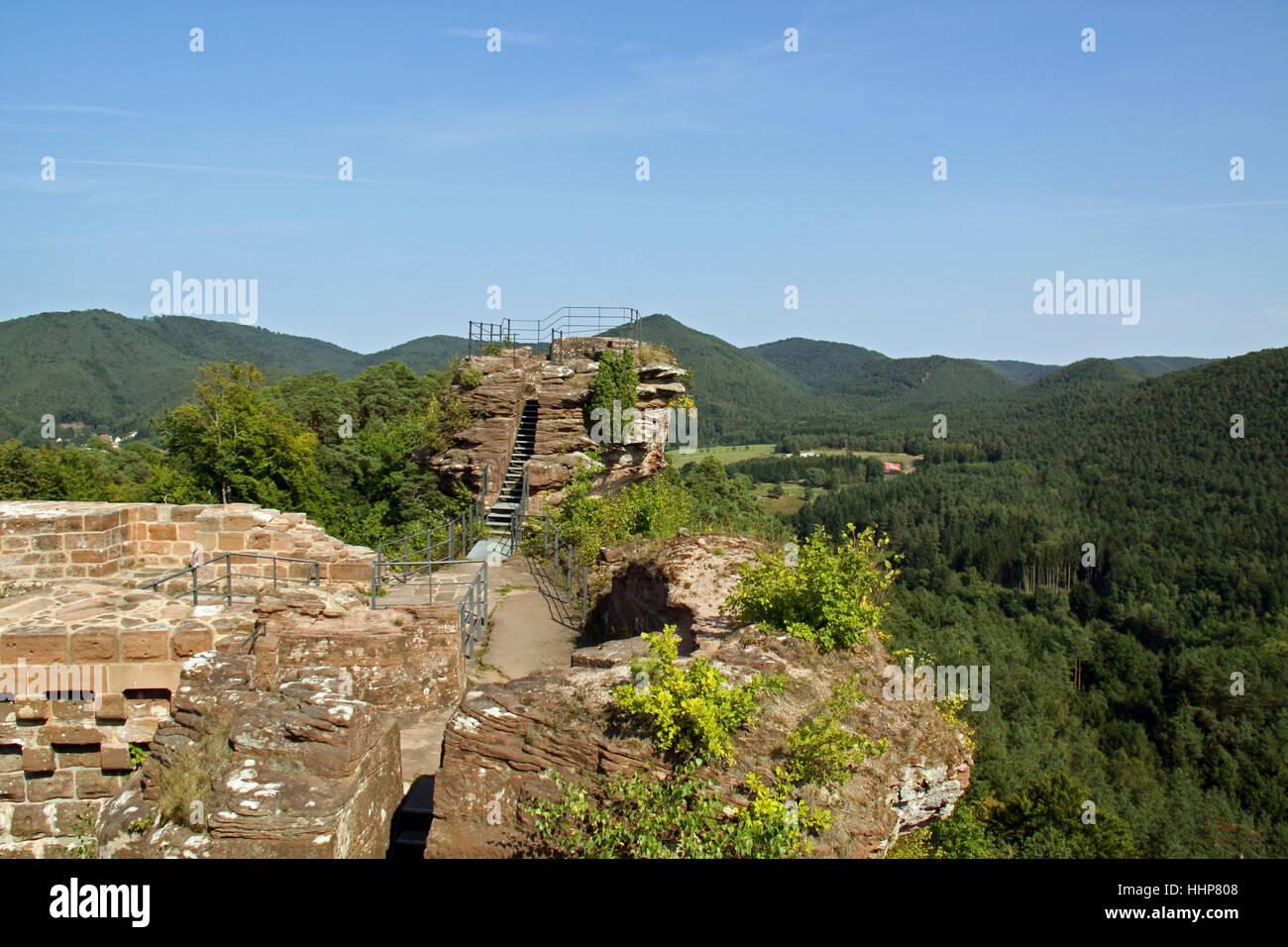 Ruine, Schloss, Burg, Treppen, Rock, Ruine, Festung, Sandstein, steil ...