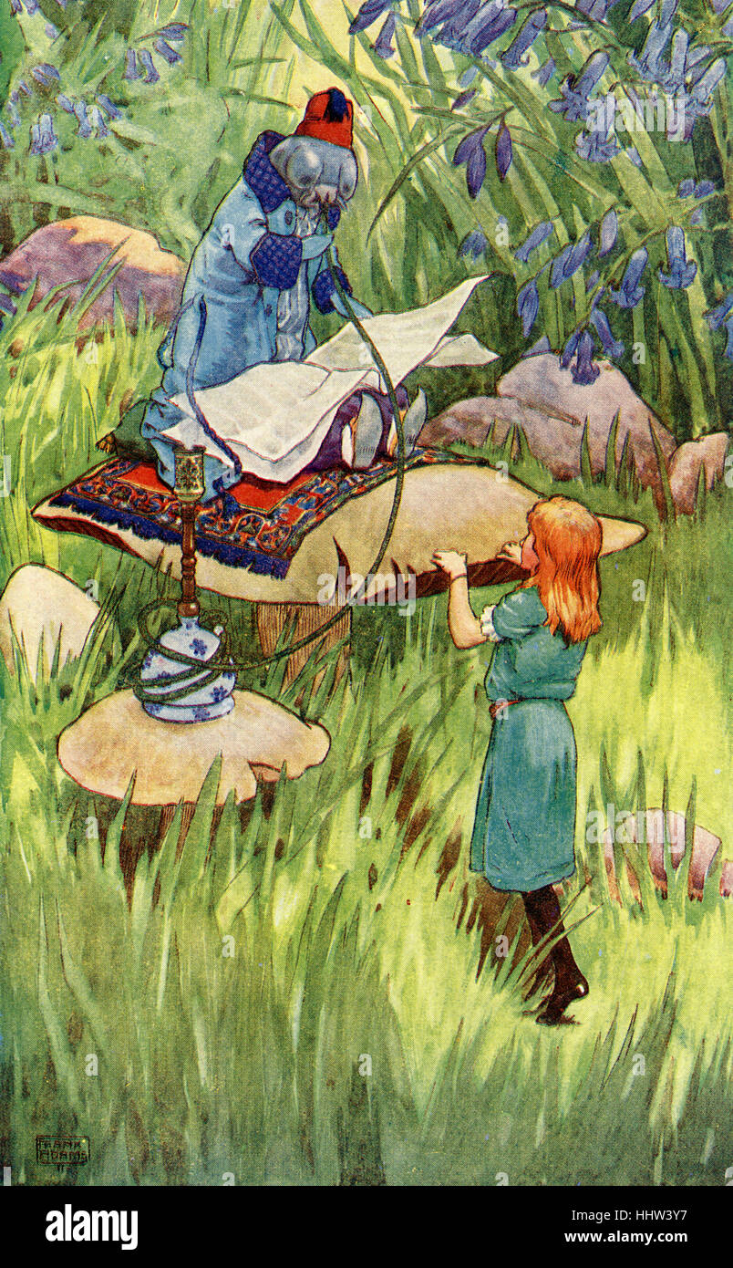 Alice und die Raupe von Alices Abenteuer im Wunderland von Lewis ...