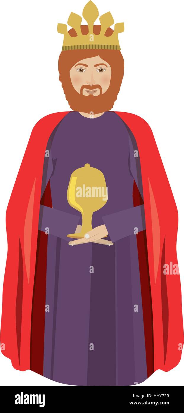 weiser Mann Baltasar niederknien Vektor-illustration Stock-Vektorgrafik ...