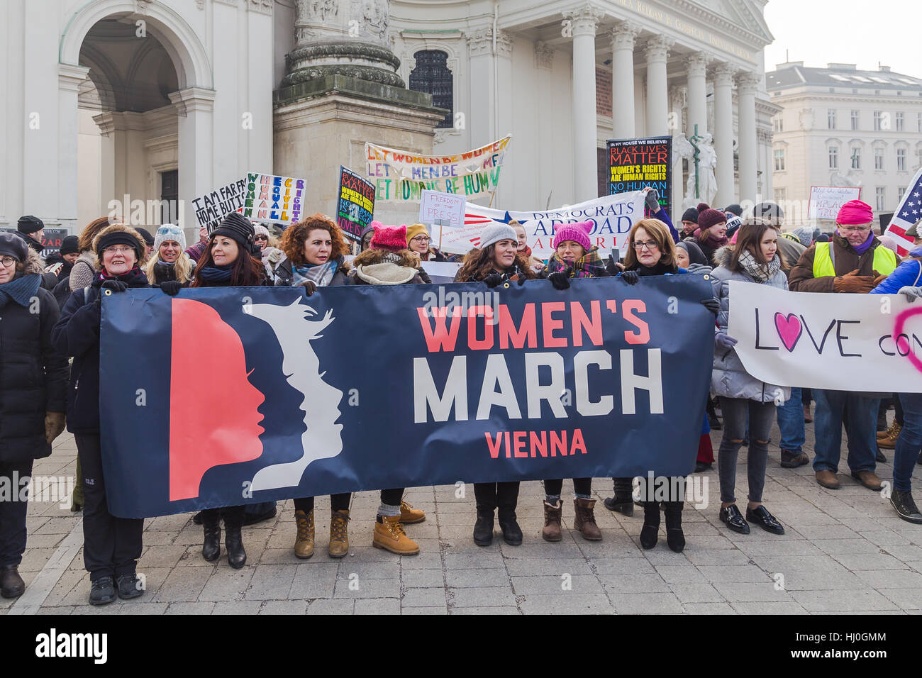 Wien, Österreich. 21. Januar 2017. Ein friedlicher Protest in Wien ...