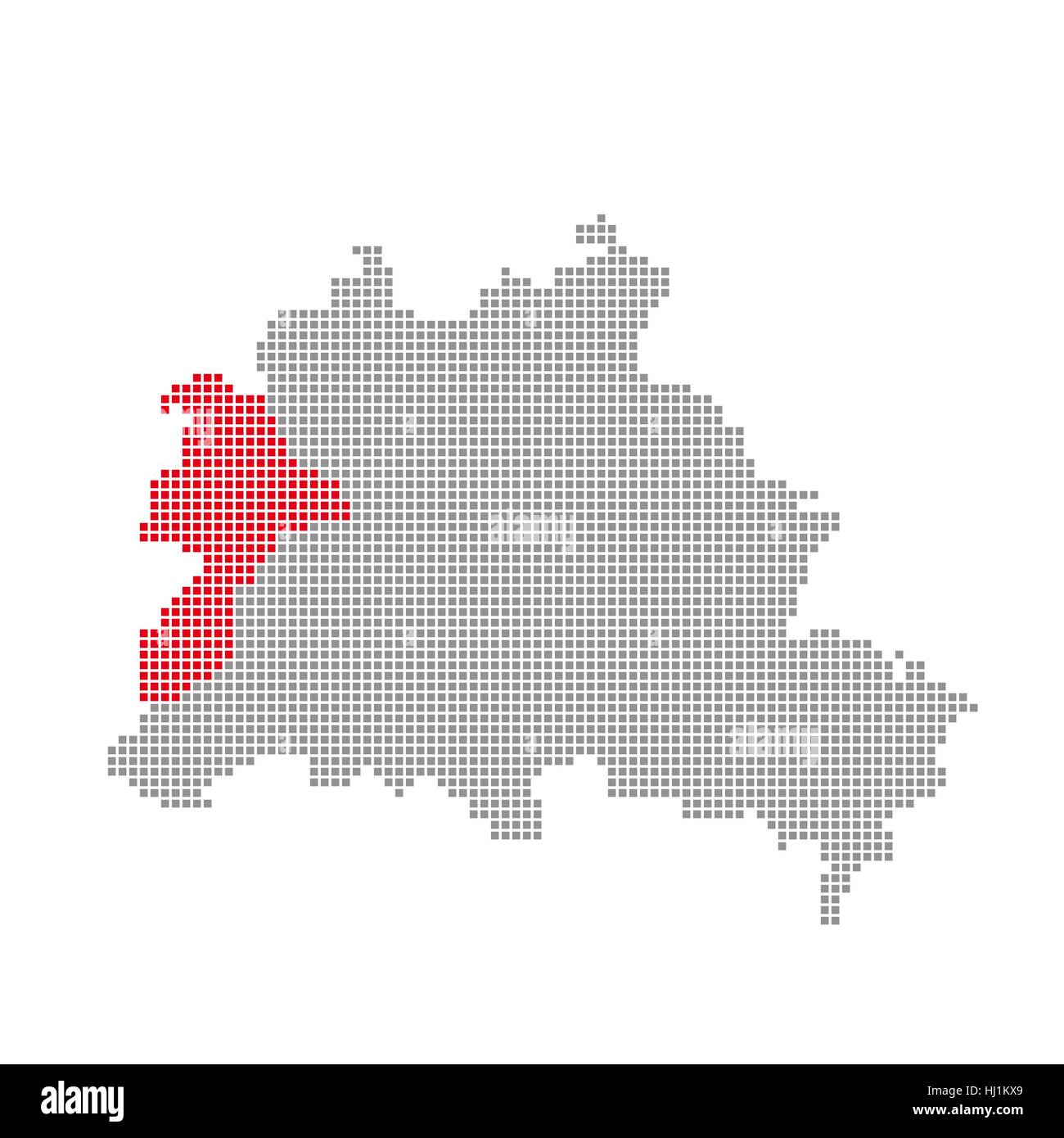 Berlin, Berliner, Bezirk, Kantone, Stadt, Stadt, isoliert, optional ...