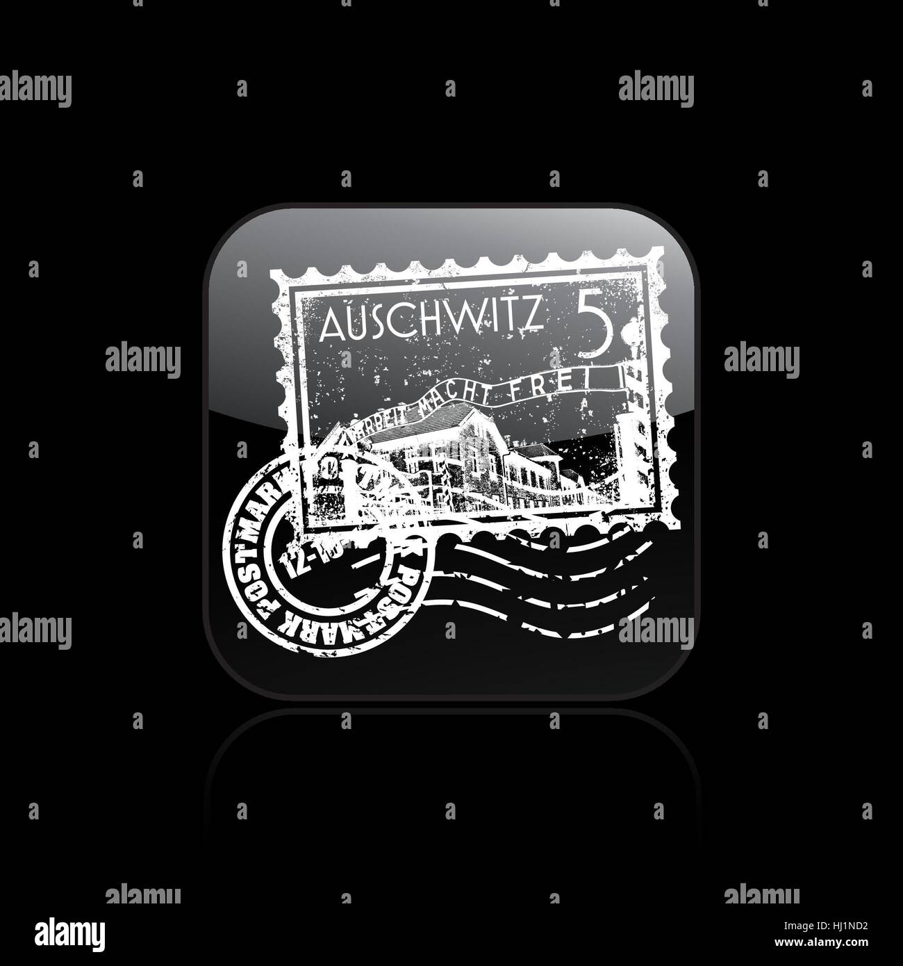 Vektor-Illustration der einzelnen isolierten Auschwitz-Symbol ...