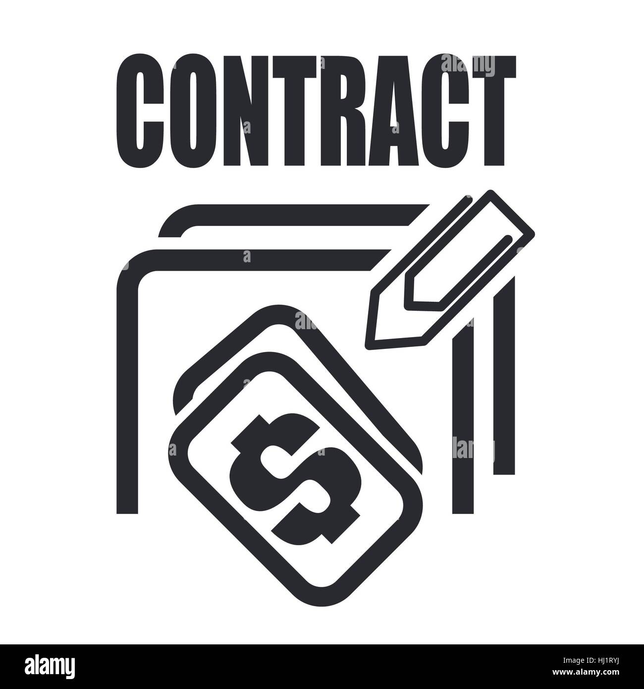 Vektor-Illustration ein Symbol mit einem Vertrag Stockfotografie - Alamy