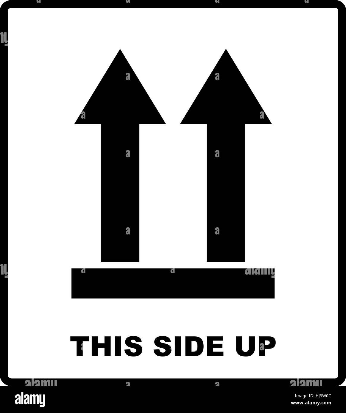 Oberseite, diese Seite nach oben Symbol. Ikone der Side Up Zeichen ...