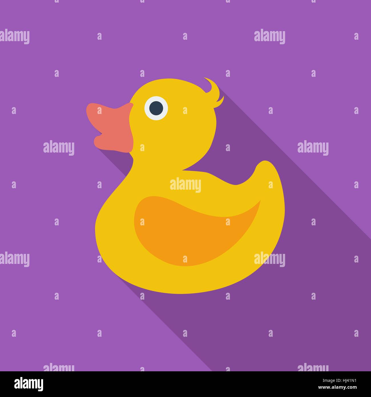 Ente-Symbol. Flache Vektor zugehörige Symbol mit langen Schatten für ...