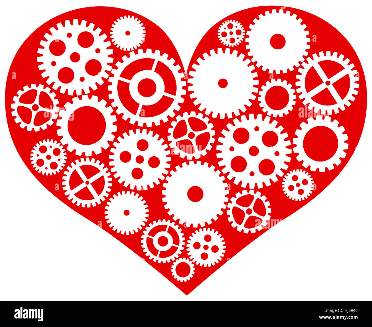 Getriebe, mechanische, Liebe, verliebt, verliebte sich in Herz, Liebe ...