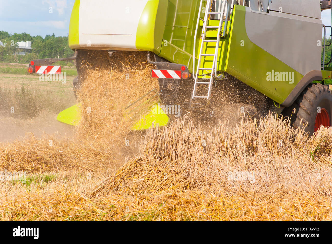 Landwirtschaft, Feld, Mähdrescher, Traktor, Schlepper, Hafer, Ernte ...