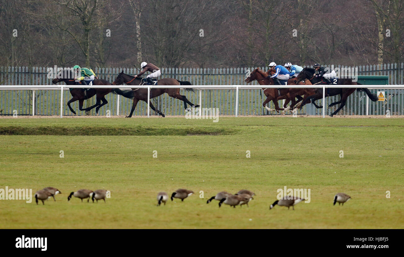 Gute Zeit voraus geritten von Paddy Aspell auf ihrem Weg zum Sieg in ...