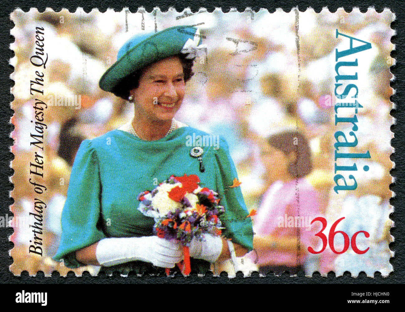 Australien - CIRCA 1987: Eine gebrauchte 36 Cent Briefmarke aus ...