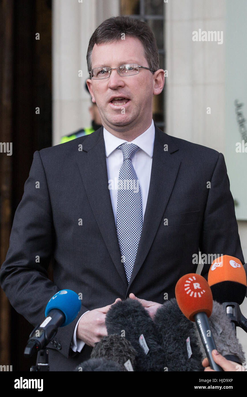 London, UK. 24. Januar 2017. Attorney General Jeremy Wright QC MP macht ...