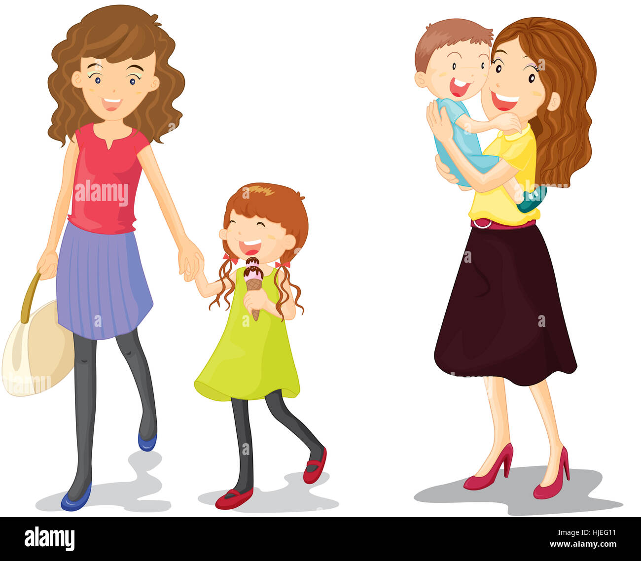 Cartoon Mother Female Woman Image Stockfotos und -bilder Kaufen - Alamy