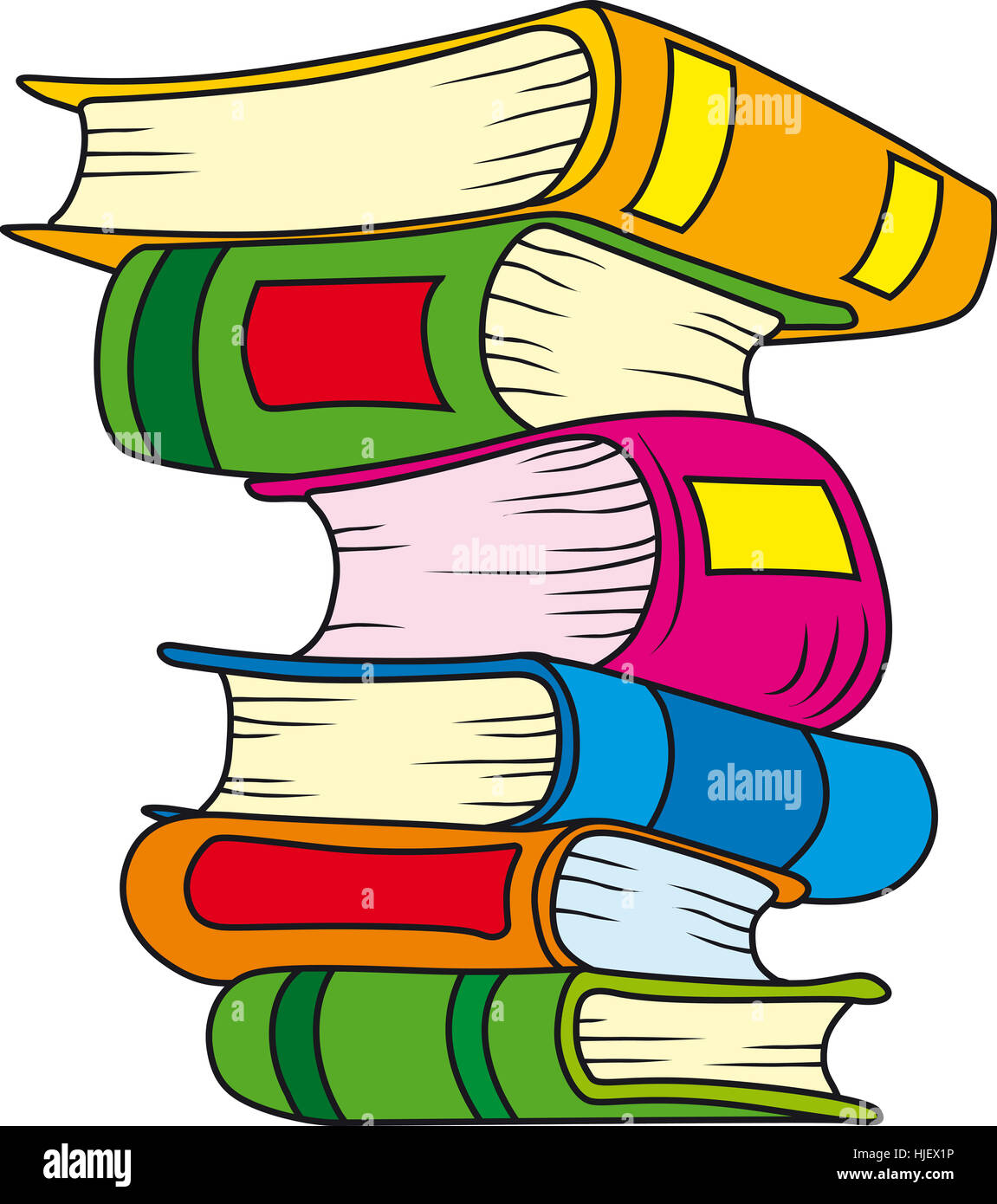 Heap Books Cartoon Illustration Stockfotos & Heap Books Cartoon ...