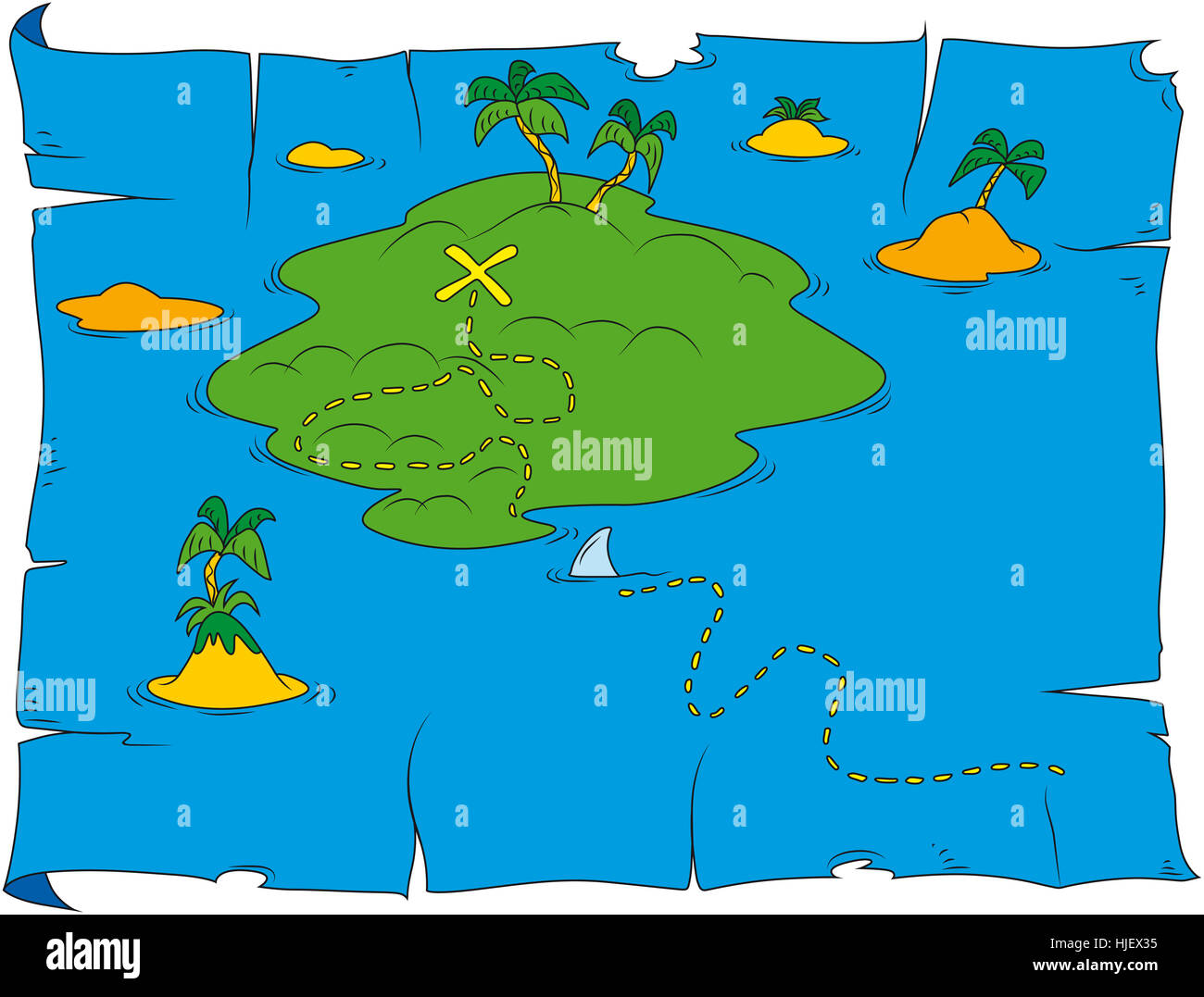 Comic, Navigation, Beute, Beute, versteckt, Insel, Schatz, Entdeckung ...