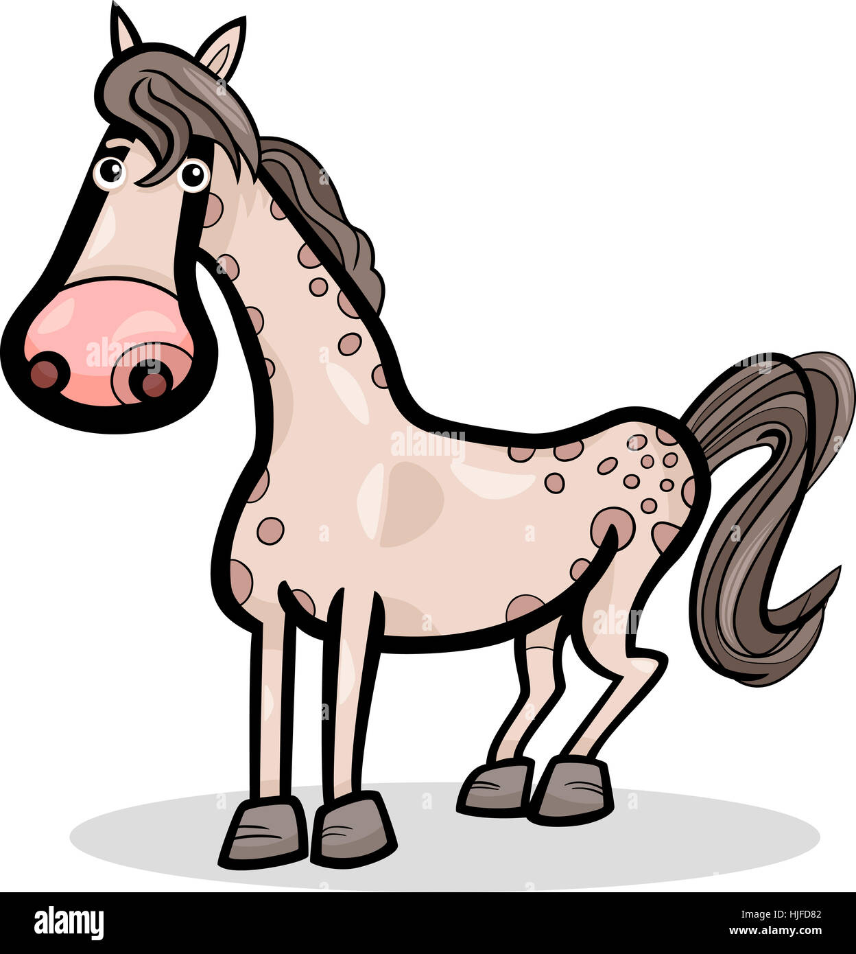 Comic, Cartoon, Tier, Pferd, Illustration, Vieh, Bauernhof, Charakter ...