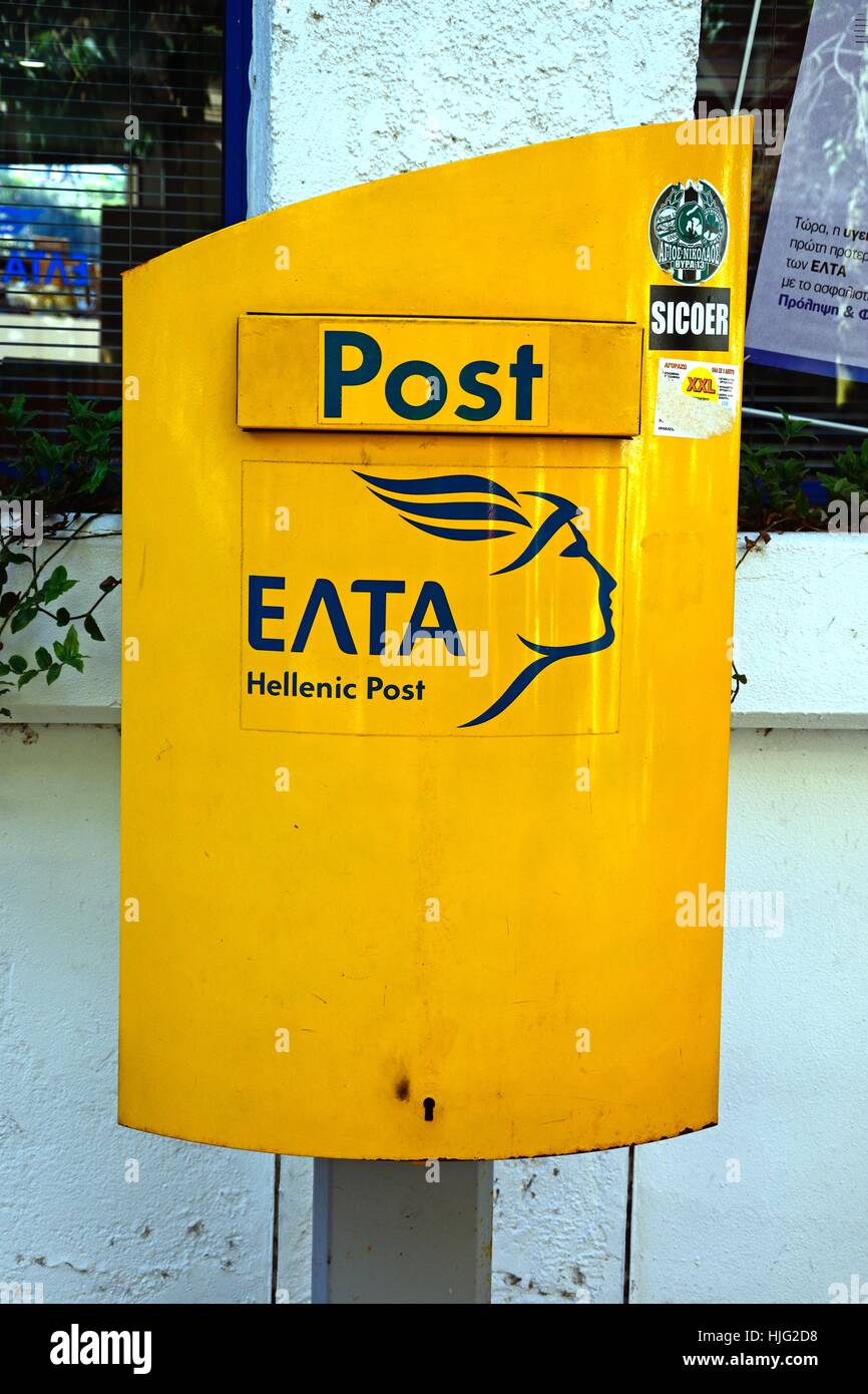Greek post box greece -Fotos und -Bildmaterial in hoher Auflösung – Alamy