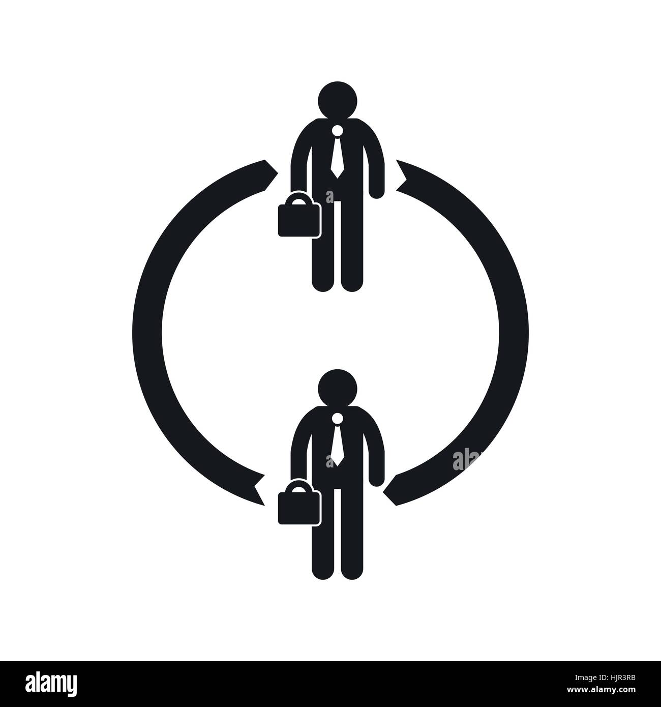 Mitarbeiter Umsatz Konzept Symbol im einfachen Stil auf einem weißen ...