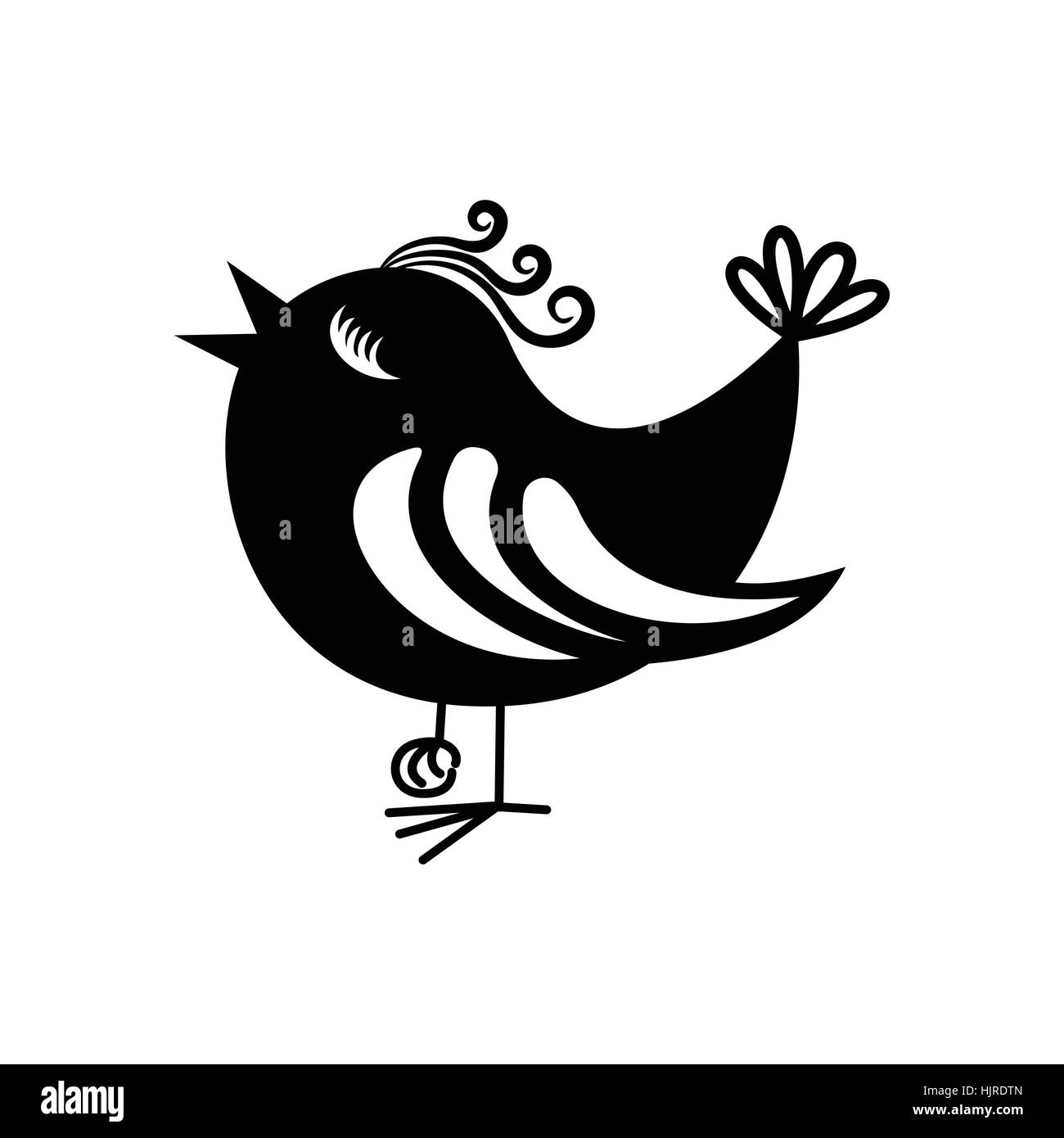 Vogel-Symbol im einfachen Stil, isoliert auf weiss Stock-Vektorgrafik ...