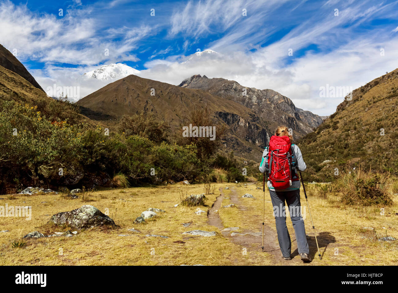 Peru, Anden, Cordillera Blanca, Huascaran Nationalpark, Tourist am ...