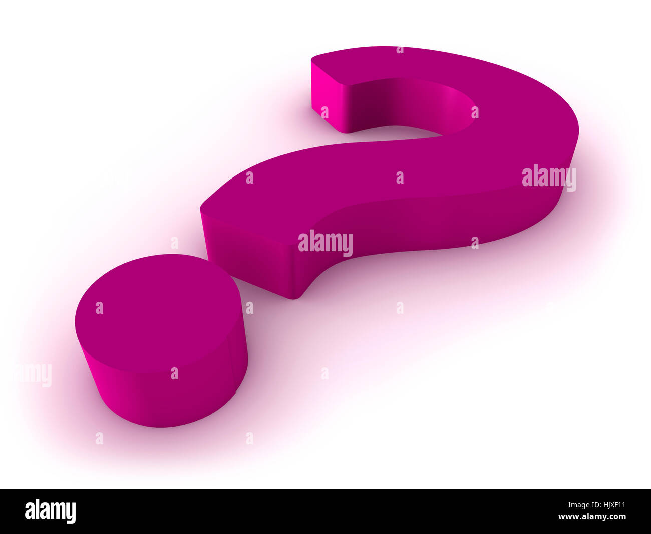 3D Rosa Fragezeichen auf weißem Hintergrund Stockfotografie - Alamy