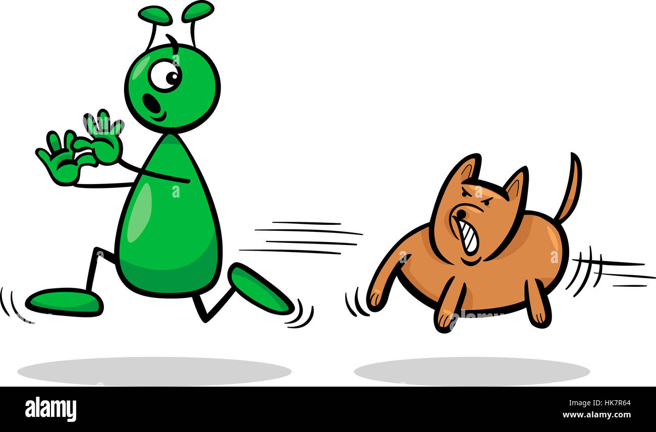 Cartoon illustration funny alien martian Ausgeschnittene Stockfotos und ...