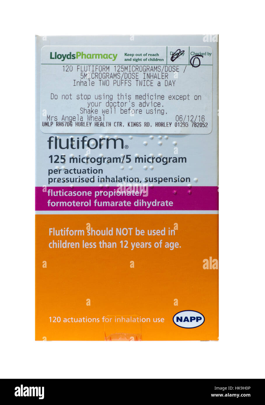 Packung mit Flutiform Fluticasone Propionate Formoterol Fumarat ...