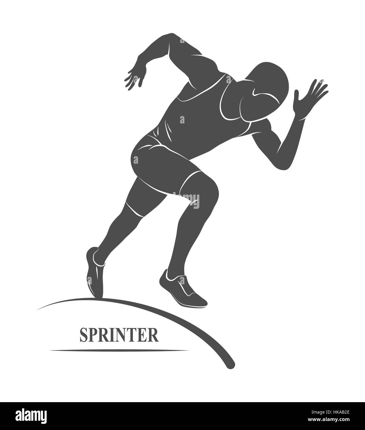 Symbol-Läufer auf Kurzstrecken-Sprinter. Foto-Illustration ...