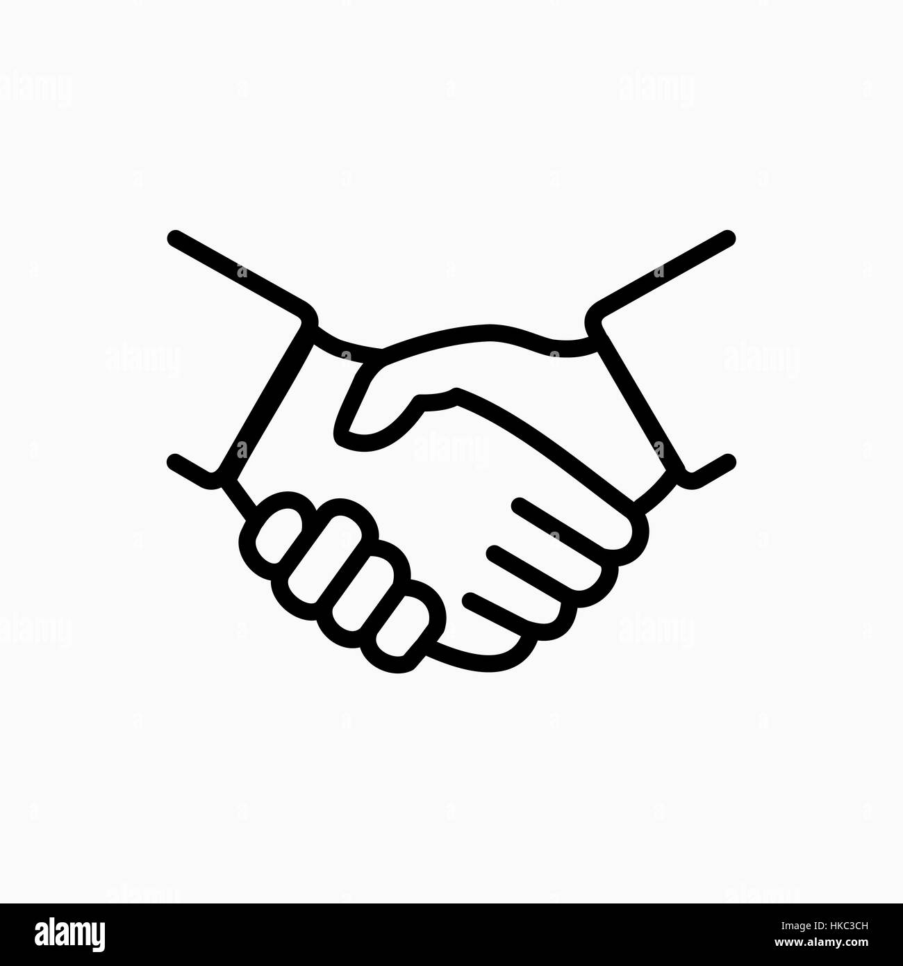 Handshake-Symbol einfach Vektor-Illustration. Deal oder Partner ...