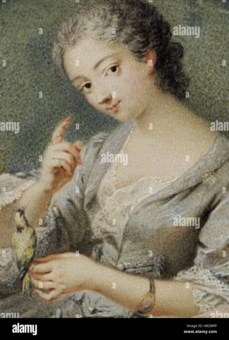 Das Porträt von Marquise de Prie zeigt eine historische Figur des ...