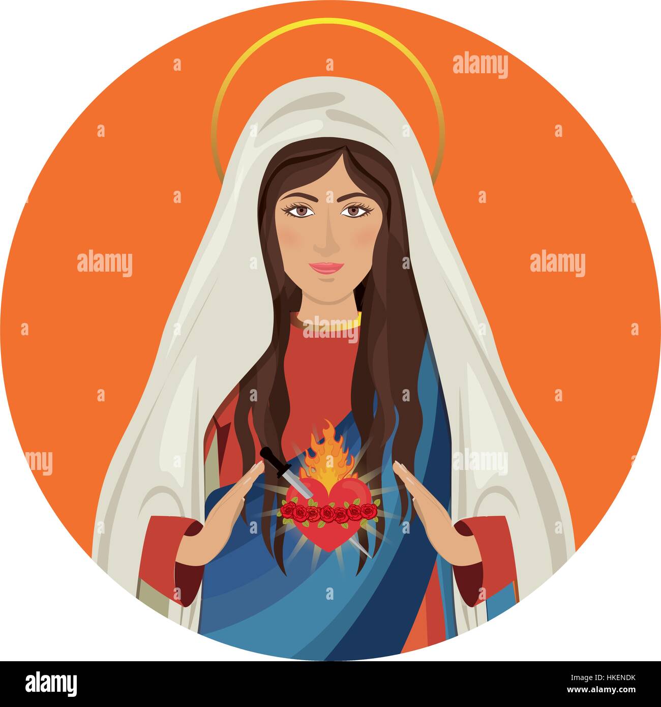 Heilige Jungfrau Maria Symbol Vektor Illustration Grafik-design Stock ...