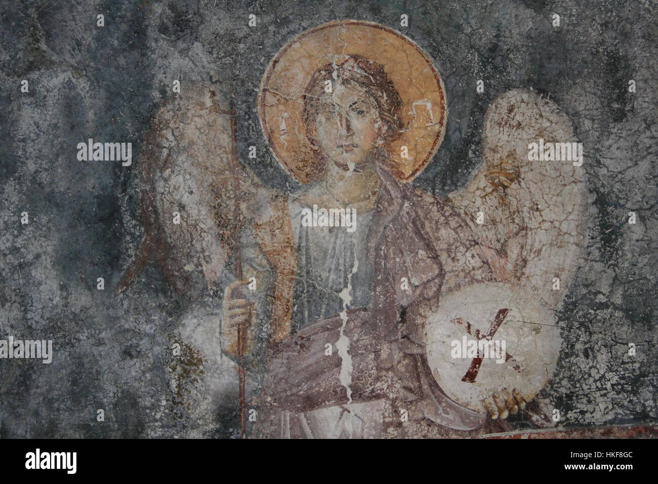 Die Gemälde in der Kirche des Theotokos Peribleptos in Ohrid stammen aus dem 14. Jahrhundert und ...