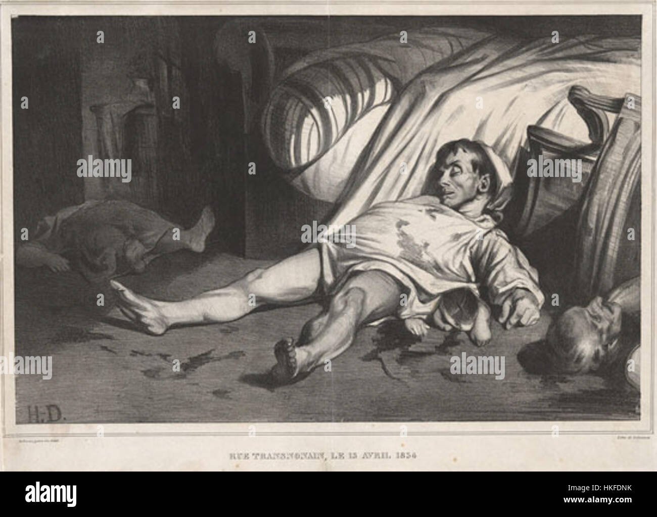 Rue Transnonain ist eine Lithografie von HonorÃ Daumier, die die Folgen ...