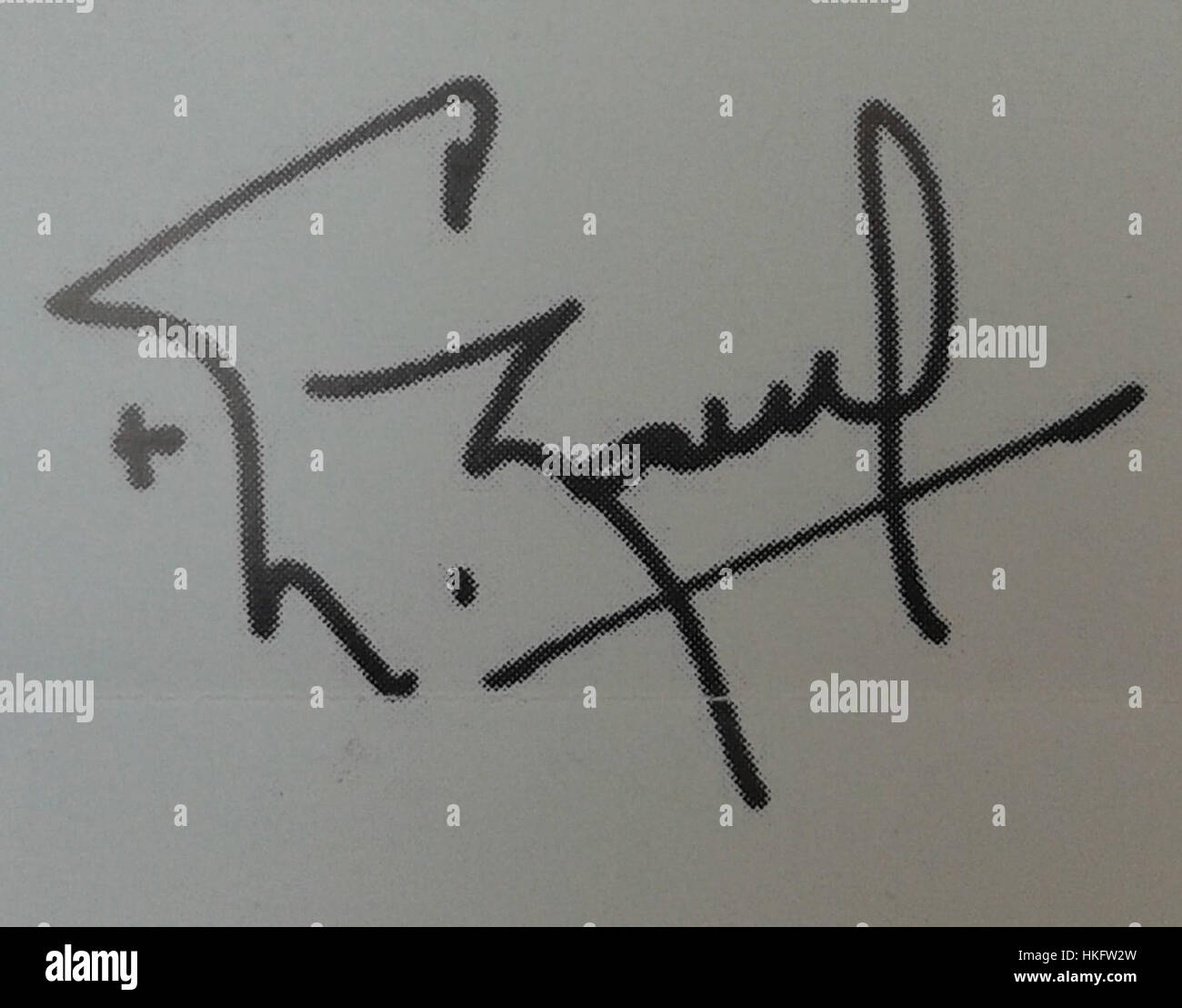 Das Kunstwerk mit dem Titel „Signature Mgr Luc Ravel“ zeigt eine ...