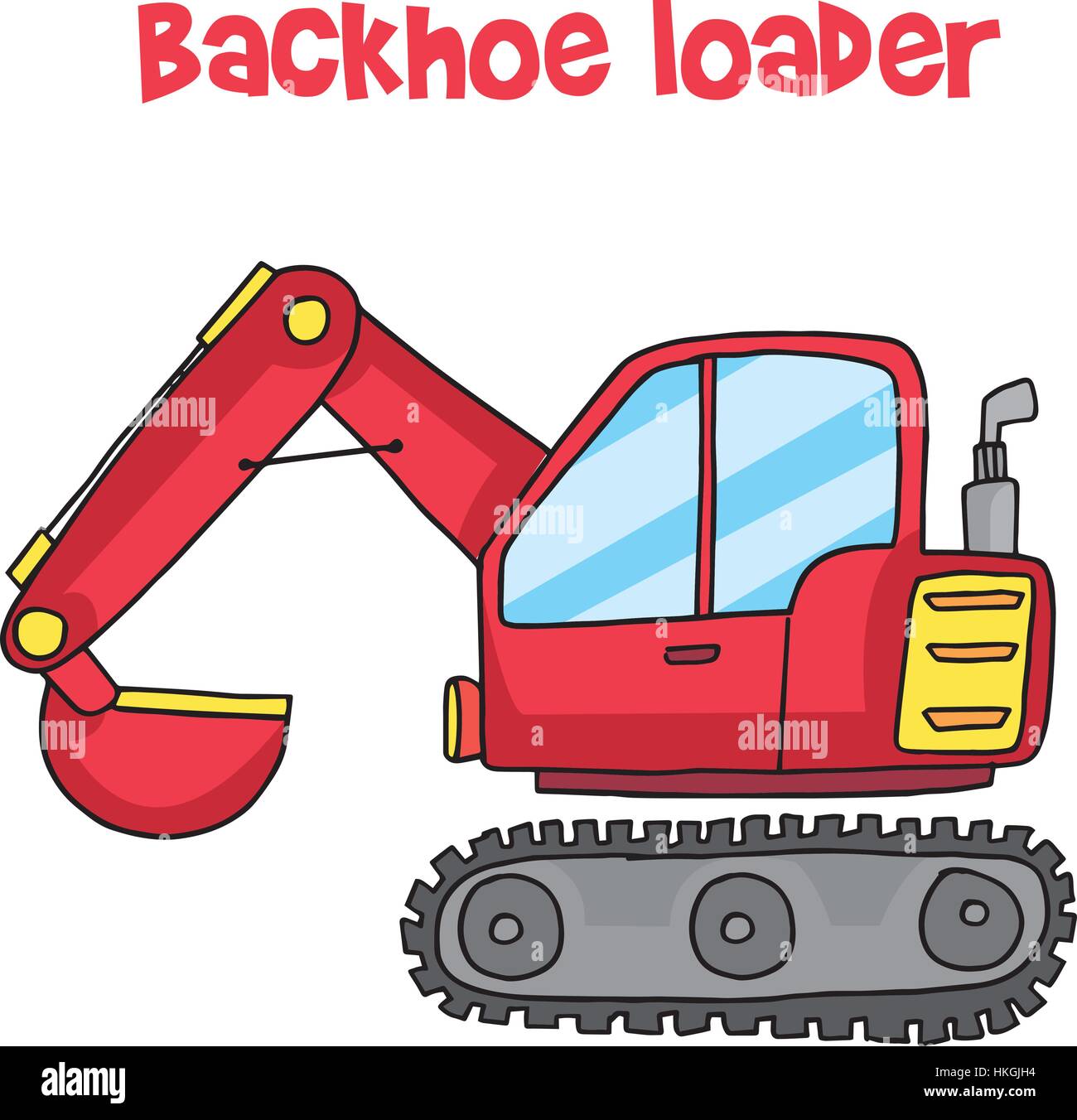 Bagger Lader Cartoon Vektorgrafiken Stock-Vektorgrafik - Alamy