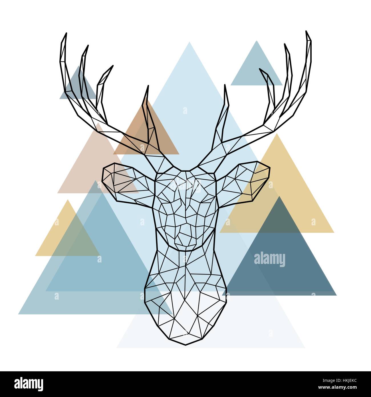 Geometrische Rentier Abbildung. Low-Poly-Linie Vektorgrafiken ...