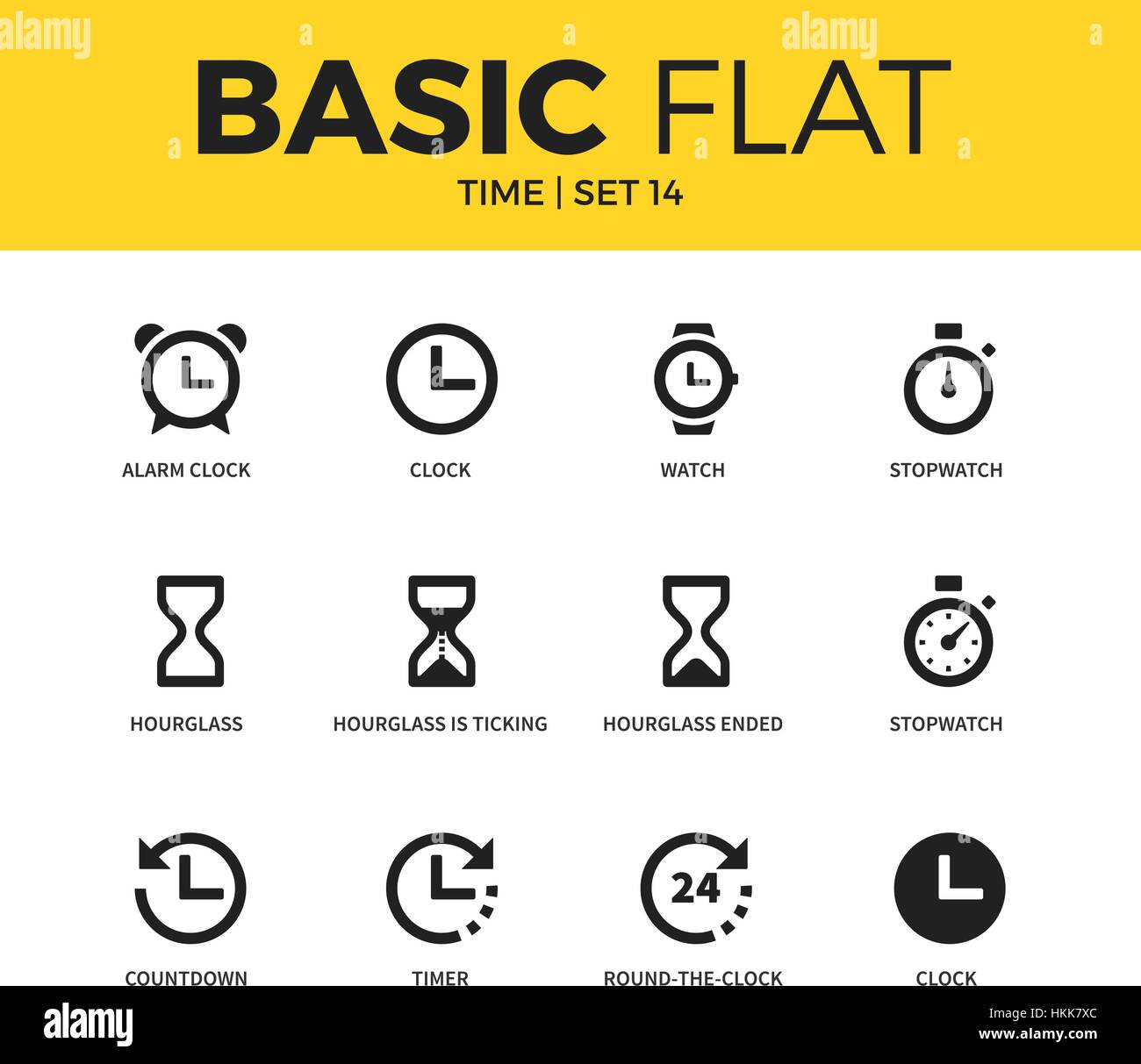 Basis-Set der Zeit Symbole Stock-Vektorgrafik - Alamy