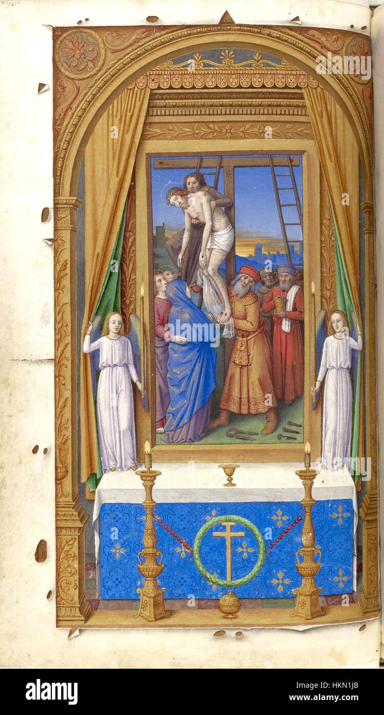 Das Gemälde „Descente de Croix“ von Aragon repräsentiert die dramatische Szene der Absetzung ...