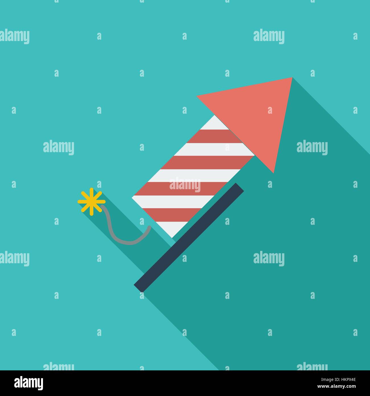 Feuerwerk-Symbol. Flache Vektor zugehörige Symbol mit langen Schatten ...