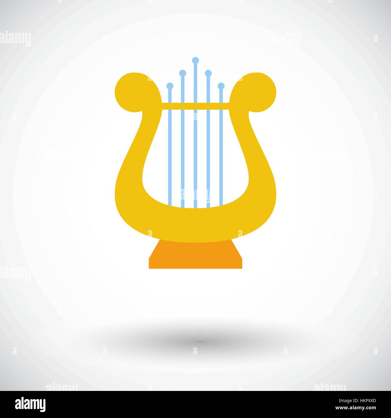Lyra. Einzelne flache Symbol auf weißem Hintergrund. Vektor ...