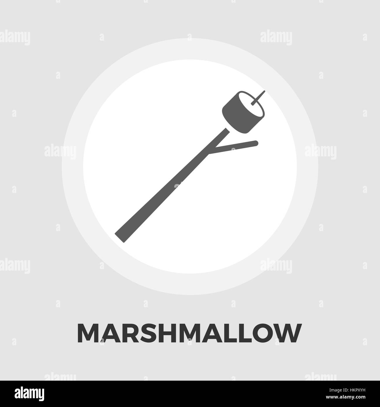 Marshmallow-Symbol Vektor. Flach-Symbol auf dem weißen Hintergrund ...