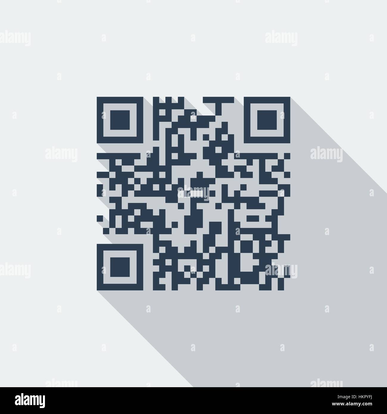 QR-Code-Symbol. Flache Vektor zugehörige Symbol mit langen Schatten für ...
