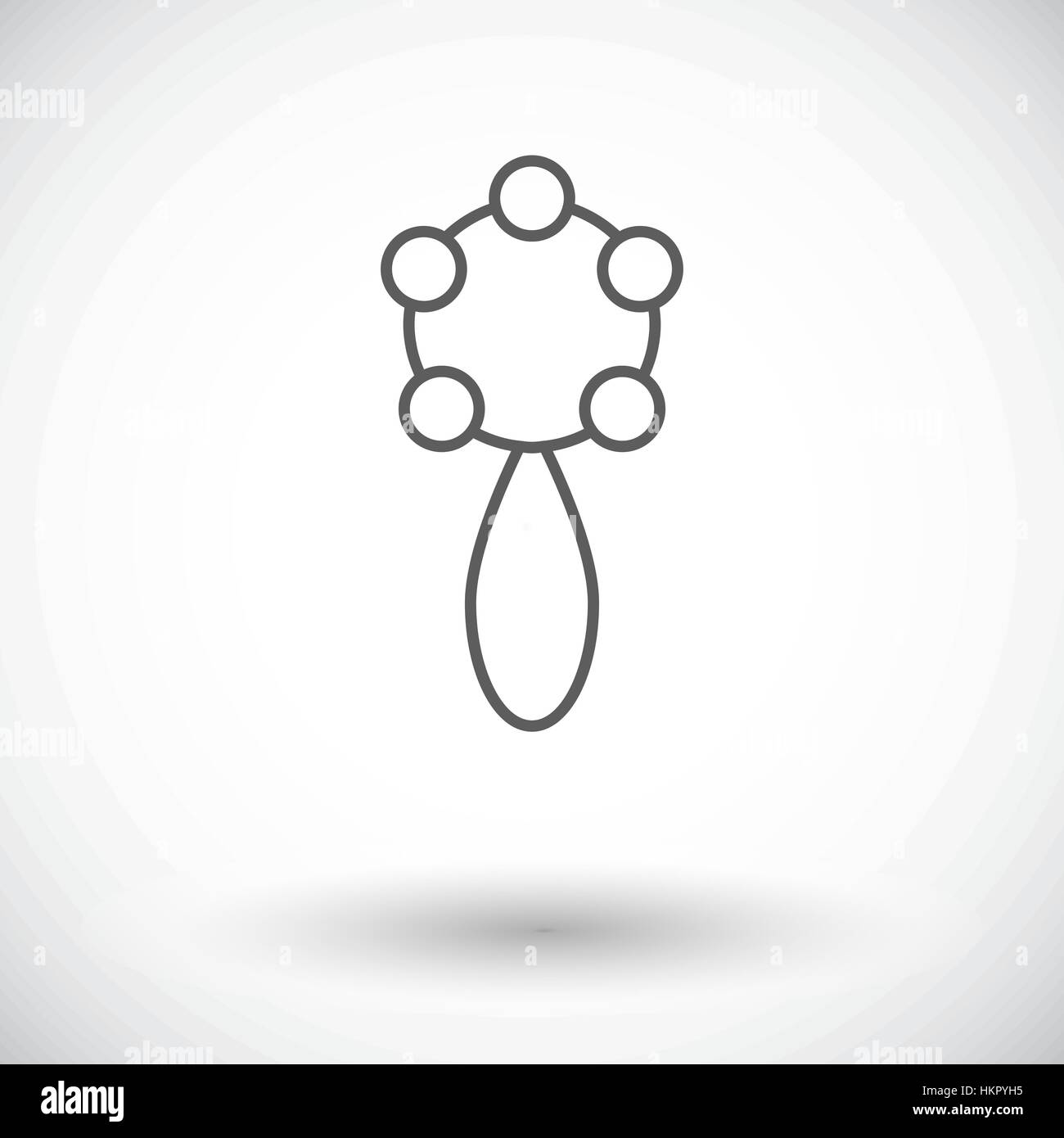 Rassel-Symbol. Dünne Linie flach Vektor im Zusammenhang mit Symbol für ...