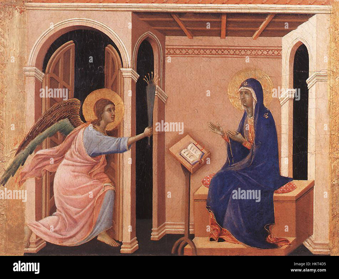 Duccio di Buoninsegna’ „Todesankündigung an die Jungfrau“ veranschaulicht einen entscheidenden ...