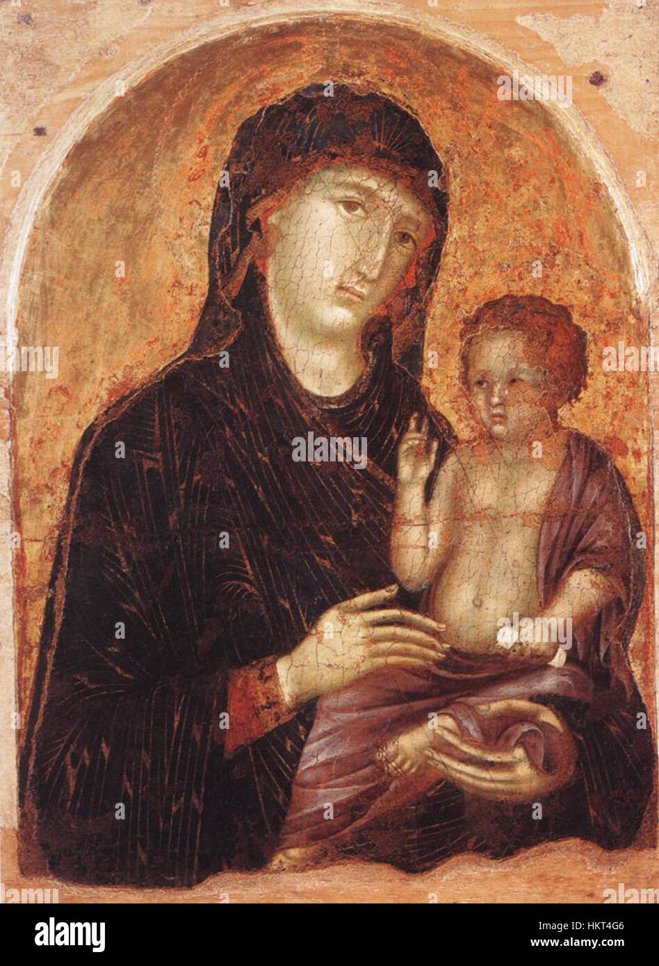 Ein Meisterwerk von Duccio di Buoninsegna, das die Madonna und das Kind darstellt. Duccio, ein ...
