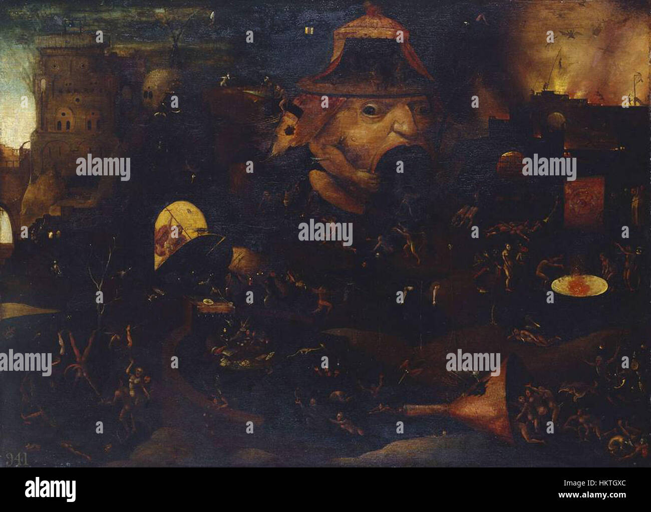 Dieses Gemälde, das einem Anhänger von Jheronimus Bosch zugeschrieben wird, spiegelt den ...