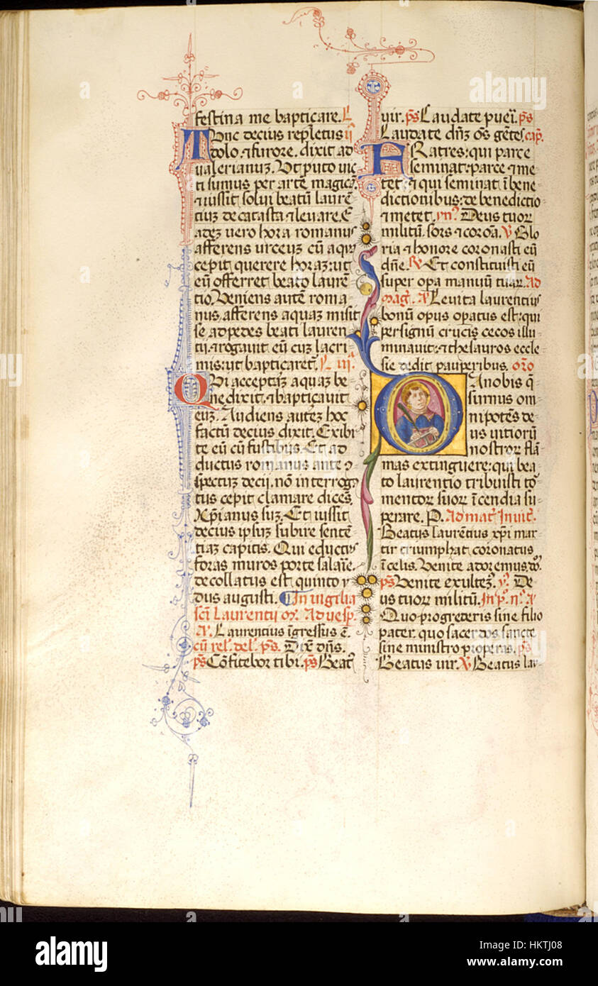 Dieses beleuchtete Manuskriptblatt von Francesco di Antonio del Chierico aus einem Breviary ...