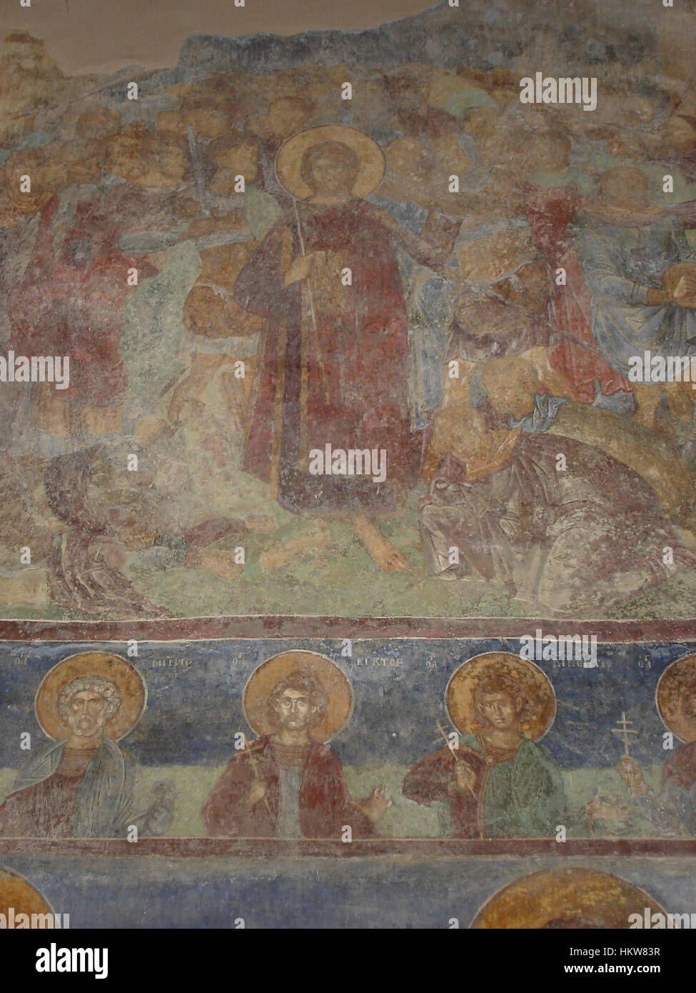 Dieses Fresko trägt den Titel „Freska od SV. Andreja na Matka 107', zeigt eine religiöse Szene ...