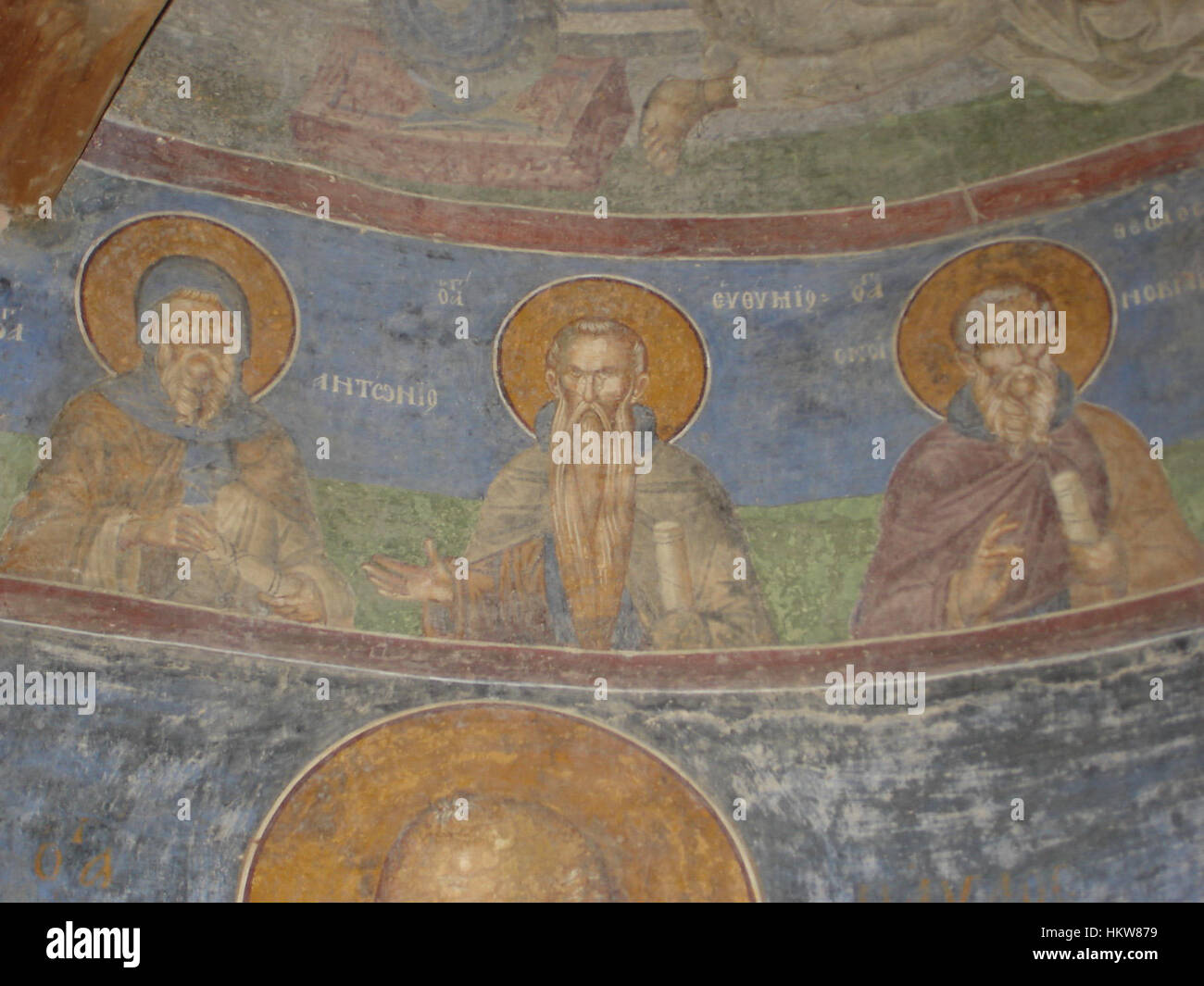 "Freska od SV. Andreja na Matka 124' ist ein Fresko des Heiligen Andreas in einer historischen ...