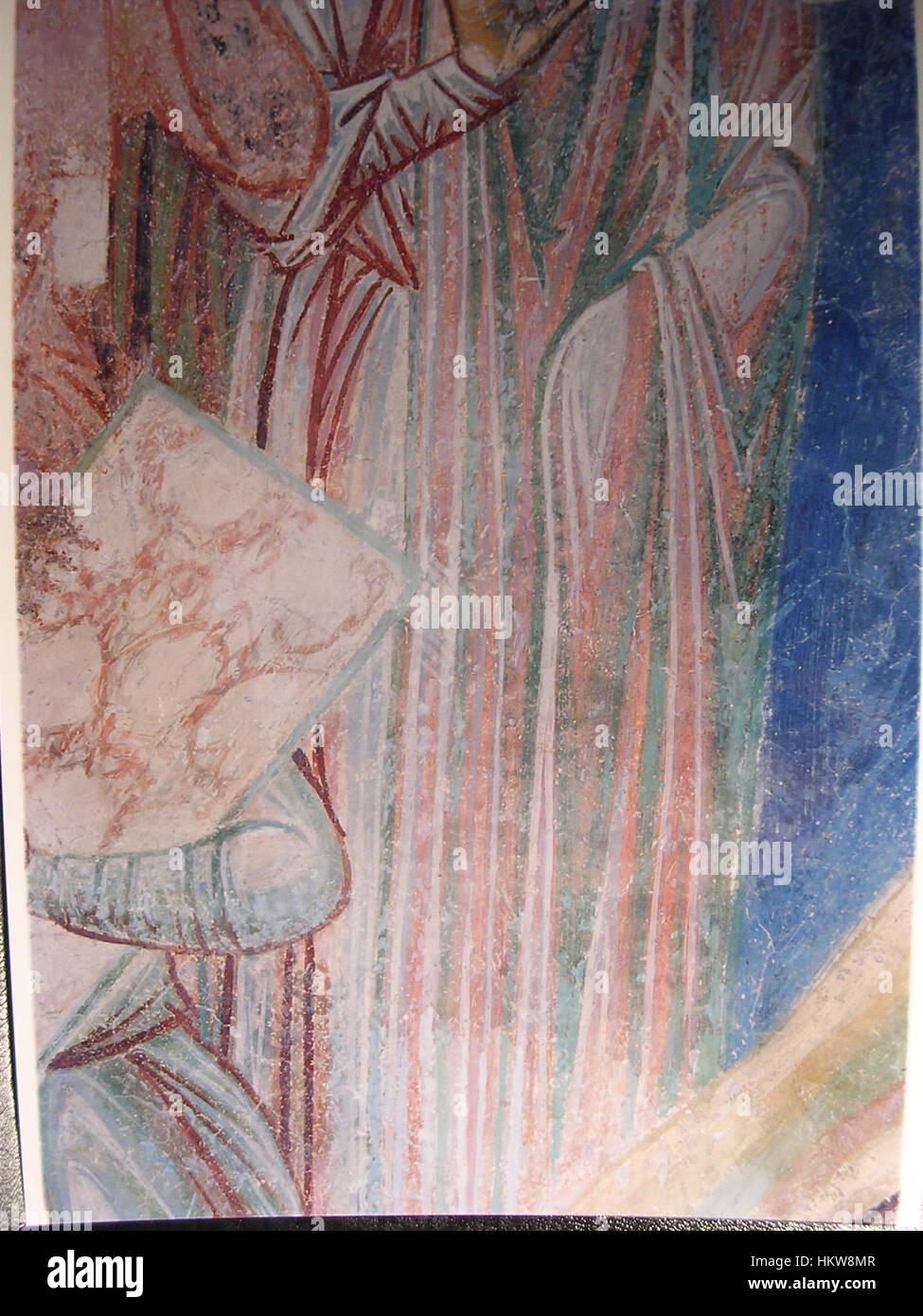 Dieses Fresko aus der Kirche St. Pantelejmon in Nerezi, Mazedonien, zeigt religiöse Szenen aus ...